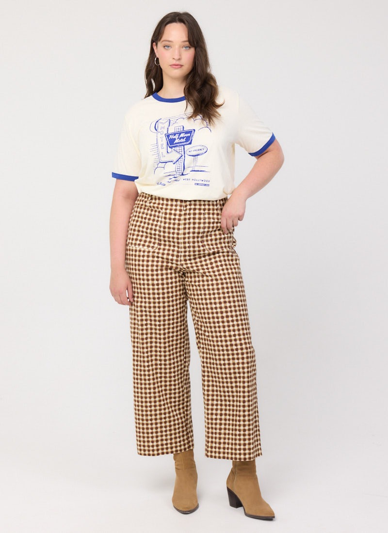 gingham check pants