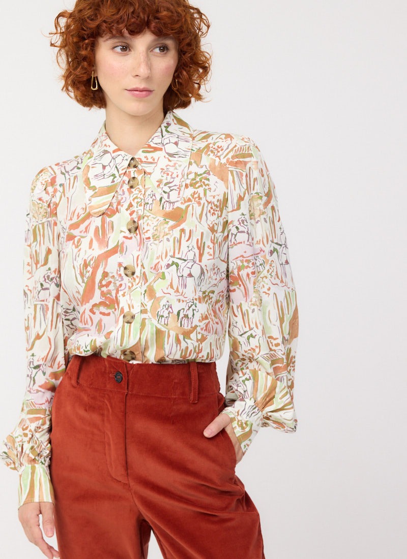 bright pattern blouses